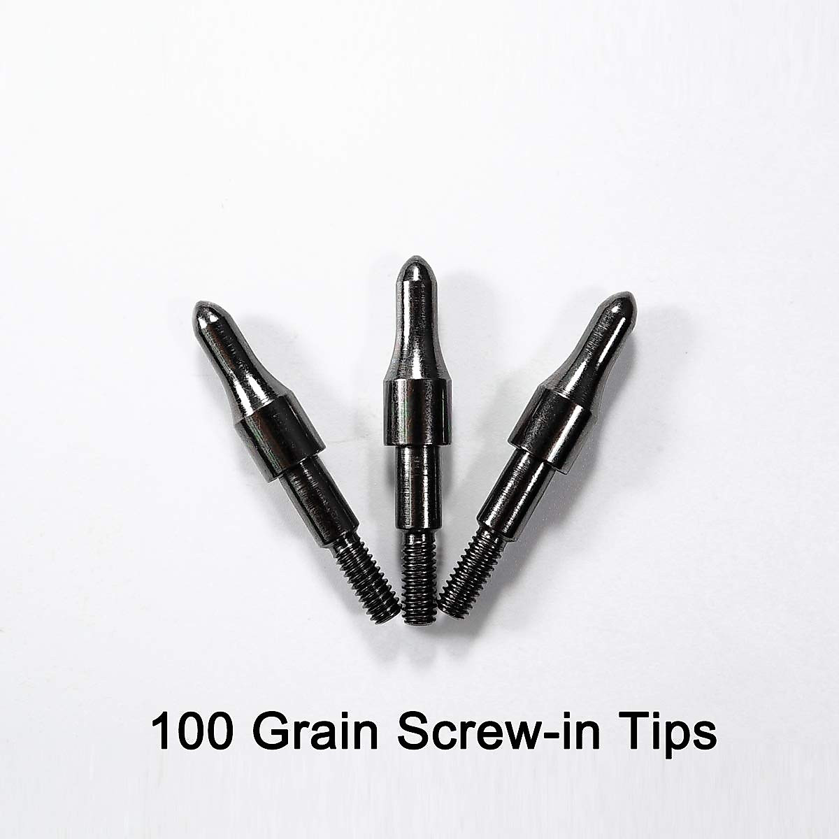 M.SJUMPPER ARCHERY Filed Points 100 Grain Screw-in Stainless Steel Arrows Tips for Hunting Targeting Practice (Pack of 12)