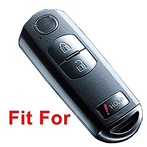 Alegender Qty(2) Black Full Protector Silicone Key Fob Cover Case Protector Shell for Mazda 3 6 CX3 CX5 CX7 CX9 SPEED3 Smart Key Remote 3 Buttons