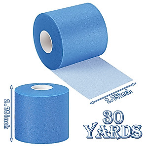 3 Piece Athletic Pre Wrap Tape for Hair 90 Yards Foam Underwrap Tape Sports Pre-wrap Athletic Tape Underwrap for Hair Ankle Wrists Knees Sports 2.75 Inch by 30 Yards(Blue)