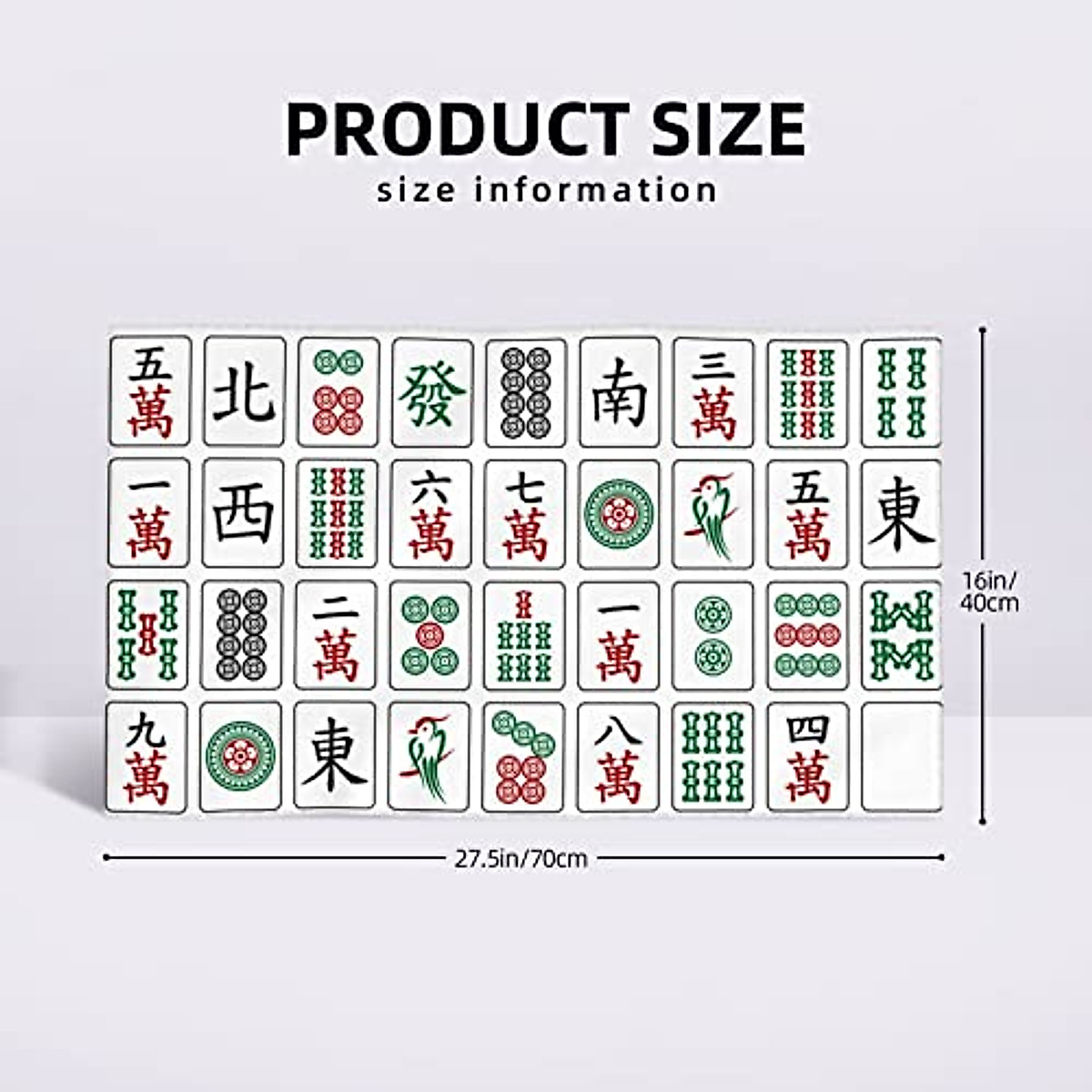 GLOVET Mahjong Bath Decorative Hand Towels for Bathroom, Comfortable Luxury Bath Towels, Ultra Soft Quick Dry Towel for Hotel, Gym, Sports and Spa Home Decor, 27.5x16 in