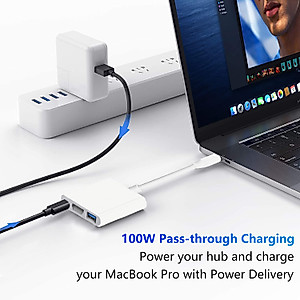 USB-C Digital AV Multiport Adapter, Apple MFi Certified Digital AV Dongle with HDMI 4K@60Hz & USB-A 3.0 & 100W Charge for iPhone 15, MacBook Pro Air M1 M2 M3, iPad Pro, iMac, Samsung S24 and More