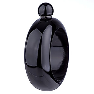 Black Bangle Bracelet Wine/Alcohol 3.5 oz Flasks - Stainless Steel Creative Gift Set for Women