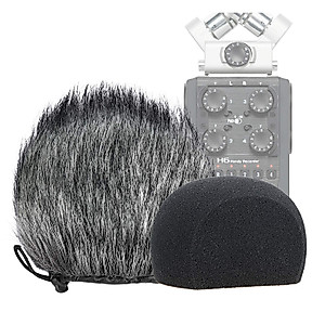 YOUSHARES H6 Windscreen Muff and Foam for Zoom H6 Portable Handy Recorder Indoor Outdoor Microphone Windscreen (2 Pack)