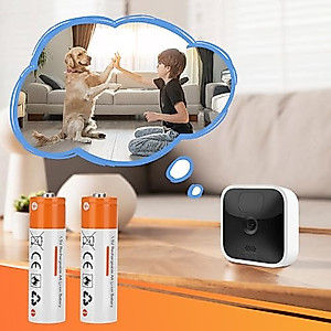 Fitinoch 10 Pack Rechargeable 1.5V AA Size Lithium Batteries for Blink Camera, Long-Lasting Double A Battery 2600mWh with 2H Fast Charger (4-Bay Independent Slot)