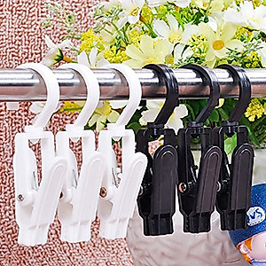 AKOAK 10 Pcs Black Plastic Hat Clip Laundry Hanger Clip Multi-Function Rotable Curtains Clip Household Scarf Hanger Bathroom Towel Clip Suitable for Hats, Boots, Socks, Quilts, Clothes Clip