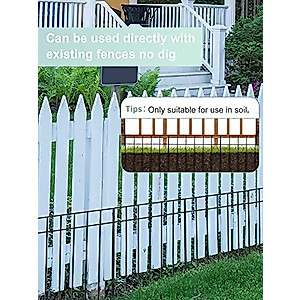 10 Pack Animal Barrier Fence- 17 in (H) × 10.8 Ft (L) Firm No Dig Fence Defence Rustproof Metal Dog Rabbits Fence Blocker with Cable Zip Ties for Outdoor Garden Patio
