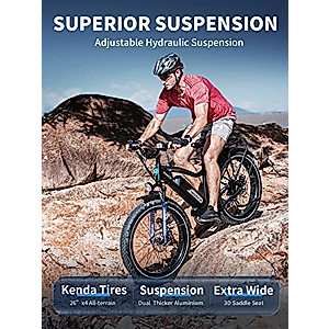 MULTIJOY Electric Bike for Adults,Upgraded 48V 20Ah Removable Battery,Peak 1000W Powerful Motor,70Mi Long Range,26"x4" Fat Tire,UL Certified 7-Speed