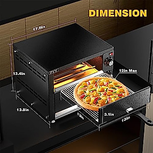 Countertop Pizza Oven Electric Indoor Pizza Oven Commercial PYY Stainless Steel 2-Layers Pizza Cooker with Timer for Home Restaurant