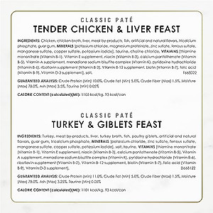 Fancy Feast Poultry and Beef Feast Classic Pate Collection Grain Free Wet Cat Food Variety Pack - (30) 3 oz. Cans