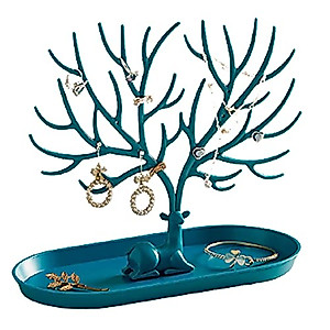 MILEVO Jewelry Display Stand Antler Tree Earrings Bracelets Rack Jewelry Storage Holder with Tray,Drawer Organizers