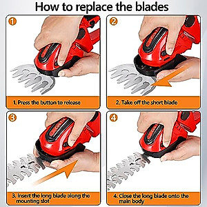 Cordless Grass Shear & Hedge Trimmer Handheld Shrub Grass Trimmer Grass Cutter Electric Hedge Shear with Battery and Charger