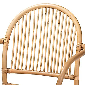 Baxton Studio Tugera Dining Chair Dining Chair Natural Brown Rattan Dining Chair