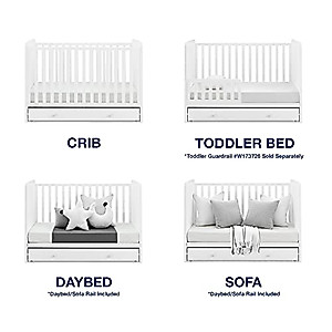 GAP babyGap Graham 4-in-1 Convertible Crib with Storage Drawer - Greenguard Gold Certified, Bianca White