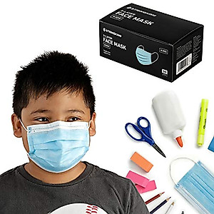 StringKing Disposable Kids Face Masks for Protection - Premium Quality Filter - Childrens Mask (Box of 50 - Blue)