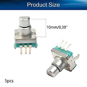 Fielect 5Pcs EC11 Rotary Encoder Code Switch 10mm Shaft Digital Potentiometer 7 Pins