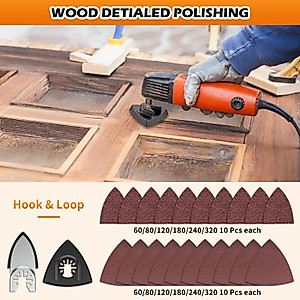 AMZWEI 154 Metal Wood Oscillating Tool Blade, Titanium Oscillating Saw Blades with Sandpaper, Quick Release Multi Tool Blades Kits for Dewalt Ryobi Milwaukee Rockwell Fein Makita