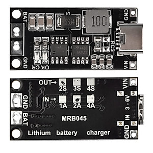 Adeept Type C BMS 2S 2A 18650 21700 3.7V Lithium Battery Charge Module Charging Board Step-Up Boost Li-Po Polymer USB C to 8.4V