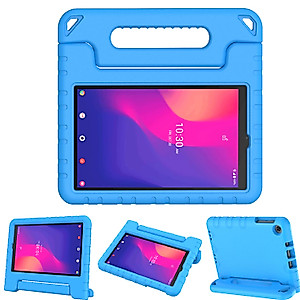 BMOUO Kids Case for Alcatel Joy Tab 2 8” 2020 (Model 9032Z), Shockproof Convertible Handle Stand Metroby t-Mobile Alcatel Joy Tab 2 Tablet Case - Blue
