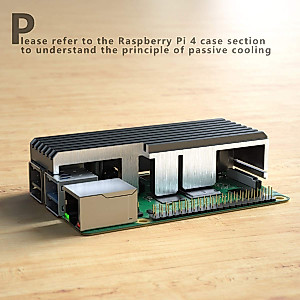 Carago Aluminum Metal Armor case for Raspberry Pi 4 Model B with Cooling Column Passive Cooling Case, Applies to Raspberry Pi 4B only (Black)