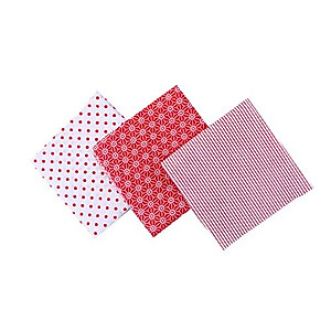 ABOOFAN Cotton Sheets Cotton Sheets Craft Fabric Bundle Patchwork Squares Floral Printed Cotton Craft Fabric for Home Cloth DIY Artcraft Accessory (Red) Floral Bed Sheets Cotton Bed Sheets