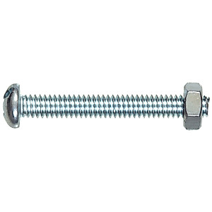 The Hillman Group 7698 Round Head Combo Machine Screw with Nut, 10-24-Inch x 2-Inch, 5-Pack, Zinc
