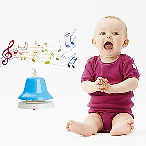 SHINLEYPACK Desk Bells Hand Bells for Kids,8 Notes Diatonic Colorful Metal Music Bells Percussion Instrument Musical Teaching Chromatic Birthday Gift for Children