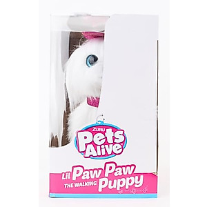 Pets Alive Lil' Paw The Walking Puppy by ZURU Interactive Dog That Walk, Waggle, and Barks, Interactive Plush Pet, Electronic Leash, Soft Toy for Kids and Girls