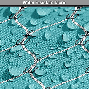 Lunarable Nautical Fabric by The Yard, Tied Navy with Small Anchors Pattern in Axis Fishnet Mesh Knot Marine Illustration, Decorative Fabric for Upholstery and Home Accents, 2 Yards, Blue