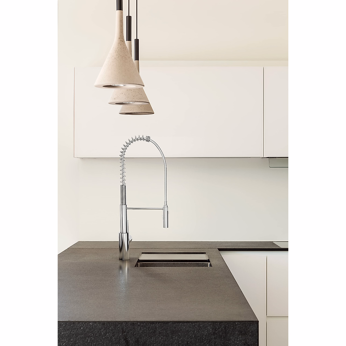 Pioneer Motegi Single Handle Pre-Rinse Kitchen Faucet pvd brushed nickel