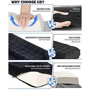 ISSYAUTO Knee Scooter Cushion Cover, Knee Scooter Pad for Comfort, Memory Foam Cushion Knee Walker Accessories with Removable Cover, 2'' Thick Fits Most Knee Walker Models, Black