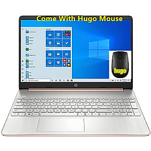 HP 2021 15.6inch HD Laptop, AMD Athlon Silver 3050U Up to 3.2Ghz , 4GB DDR4 RAM, 128GB SSD, HDMI, WiFi, Bluetooth, Webcam, with Hugo M, Rose, Windows10 S (Renewed)