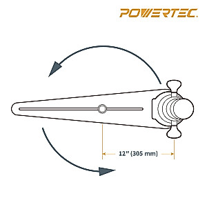 POWERTEC 71637 Universal Pro Router Circle Cutting Jig, Cutting Range of 10” to 53”