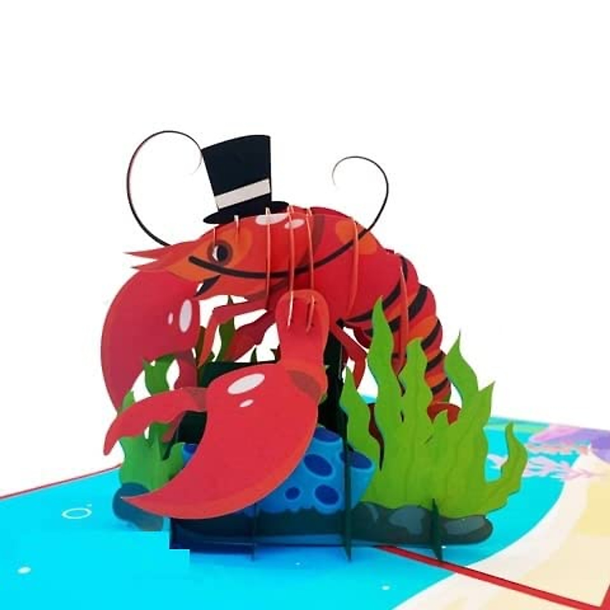 ETA 3D Mr. Lobster Pop Up Card, 3D Animal Pop Up Card, Nature Card, Pop up Card for Lobster Lover, Father Day, Pop Up Card, Birthday Card for Dad, Husband, Son, Any Occasions, A31