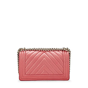 CHANEL, Pre-Loved Pink Chevron Calfskin Boy Bag Medium, Pink