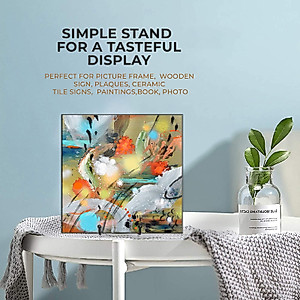 TR-LIFE 4 Pack 4.5 Inch Plate Stands for Display - Plate Holder Display Stand + Metal Frame Holder Stand for Picture, Decorative Plate, Book, Photo Easel (Black 4 Pack)