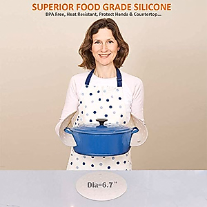 Silicone Trivet Mat Pot Holders, 5 Pack Heat Resistant Non-Slip Kitchen Trivets, Super Soft Flexible Easy to Wash and Dry, Perfect for Hot Pots and Pans, Dining Table and Countertop, Jar Opener