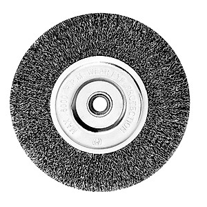 OSFTBVT 6" Bench Wire Wheel Brush | Coarse Crimped Steel Wire 0.012" with 5/8" Arbor for Bench Grinder - 1pack