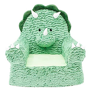 Soft Landing Sweet Seats, Premium and Comfy Toddler Lounge Chair with Carrying Handle & Side Pockets –Polyester, Dinosaur