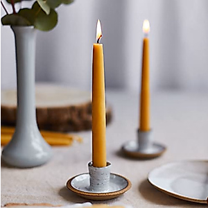 olorvela Beeswax Candles 12Pack 10" Taper Candles Handmade Candle Sticks 100% Pure Beeswax Smokeless and Dripless Beeswax Tapered Candles (Yellow)