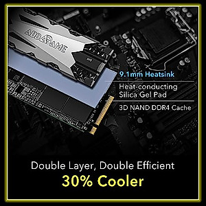 Addlink Addgame PS5 Compatible with A95 1TB 7200 MB/s Read Speed Internal Solid State Drive - M.2 2280 PCIe NVMe Gen4X4 3D TLC with Dram NAND SSD w/Heatsink (ad1TBA95M2P) Made in Taiwan