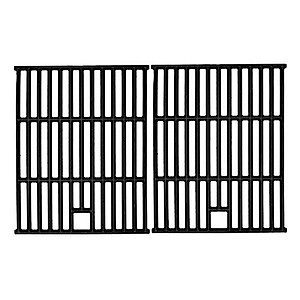 Hongso 17 1/4 Inch Cast Iron Cooking Grill Grates Replacement Parts for Nexgrill 720-0649, Members Mark 720-0691A, 720-0778A, Aussie 6703C8FKK1, Brinkmann 810-9490-F, Backyard Gas Grill, 2-Pack PCD252