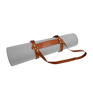 Open Road Goods Vegan Leather Yoga Mat Carrier Sling/Adjustable Blanket Strap/Faux Leather Bedroll Straps