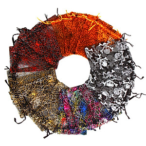 FOIMAS 100pcs Halloween Organza Drawtsring Gift Bags,4x6 Inch Spider Web Skull Organza Candy Treat Bag for Kids Halloween Trick or Treat Gift Wrapping Party Favor Supply