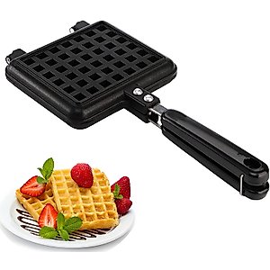 Mini Waffle Maker Pan Waffle Nonstick Coating Waffle Baking Mold Plate Stovetop Waffle Skillet for Belgian Waffle Sandwich Toaster