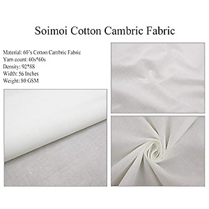 Soimoi Blue Cotton Cambric Fabric Leaves & Plumeria Flower Tropical Fabric Prints by Yard 56 Inch Wide