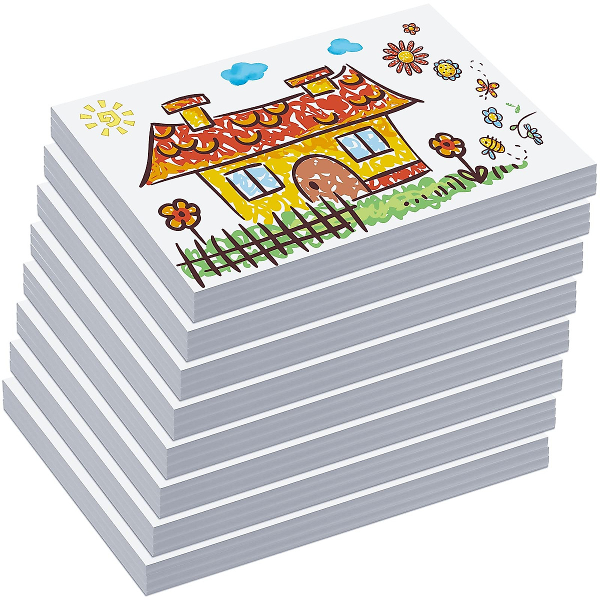 2500 Sheets Construction Paper 9" x 12" Construction Paper Classroom Construction Paper Bulk A4 Drawing Paper for Kids Drawing Art School Classroom Decoration Teacher Supplies (White)