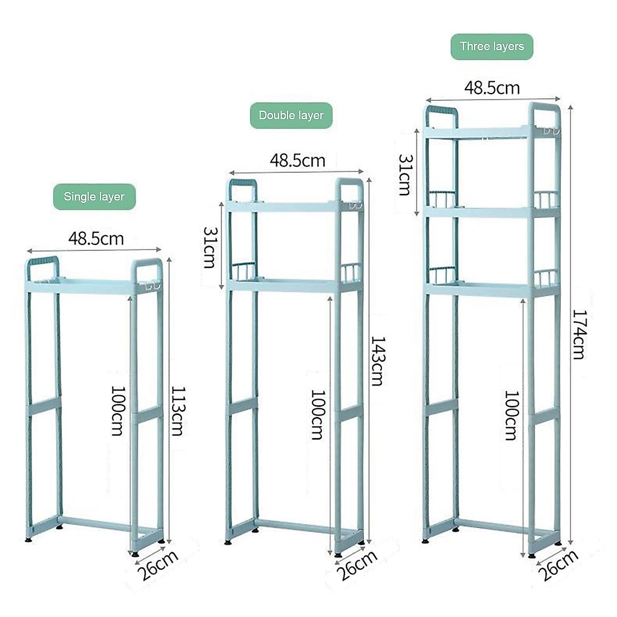 HASMI Bathroom Storage Over The Toilet, Toilet Shelf Organizer Cabinet, Fit Most Toilets, Space-Saving, Easy Assembly