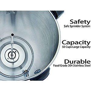 LDSHOUSE 50 Cup Professional Brew Coffee Urn, Commercial Grade Stainless Steel Hot Beverage Dispenser, Coffee Maker Hot Water Urn for Home, Party, Office, Wedding, 950W 120V Fast Brew, Silver