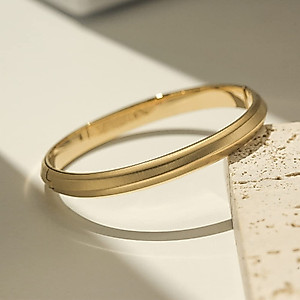 WISTIC 18K Bar Screw Bracelets Cuff Bangle for Men Chunky Bracelet for Women Closely Clasp Wristband Gold Touch of Luxury Polished FriendshipJwewrly (D8 for men Gold)