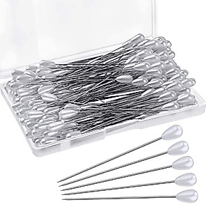 220p Corsage Pins, Boutonniere Pins, Boutineer Pin, White Pearl Pins, Wedding Bouquet Pins for Jewelry, Flower DIY Crafts